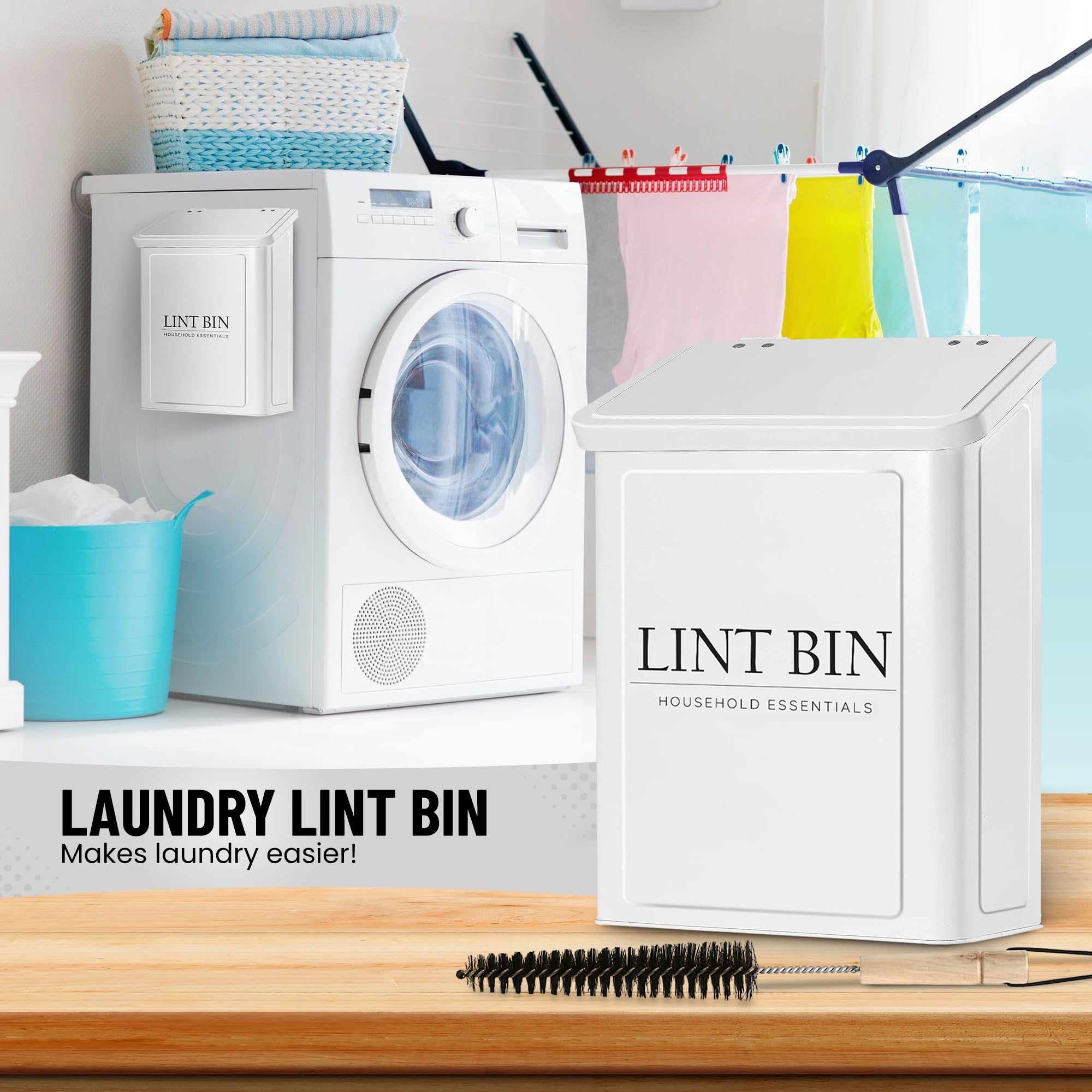 KOANEssentials Laundry Pods Container, Dryer Sheet Holder and Lint Bin Bundle. Laundry Room Organization and Storage, Farmhouse Decor
