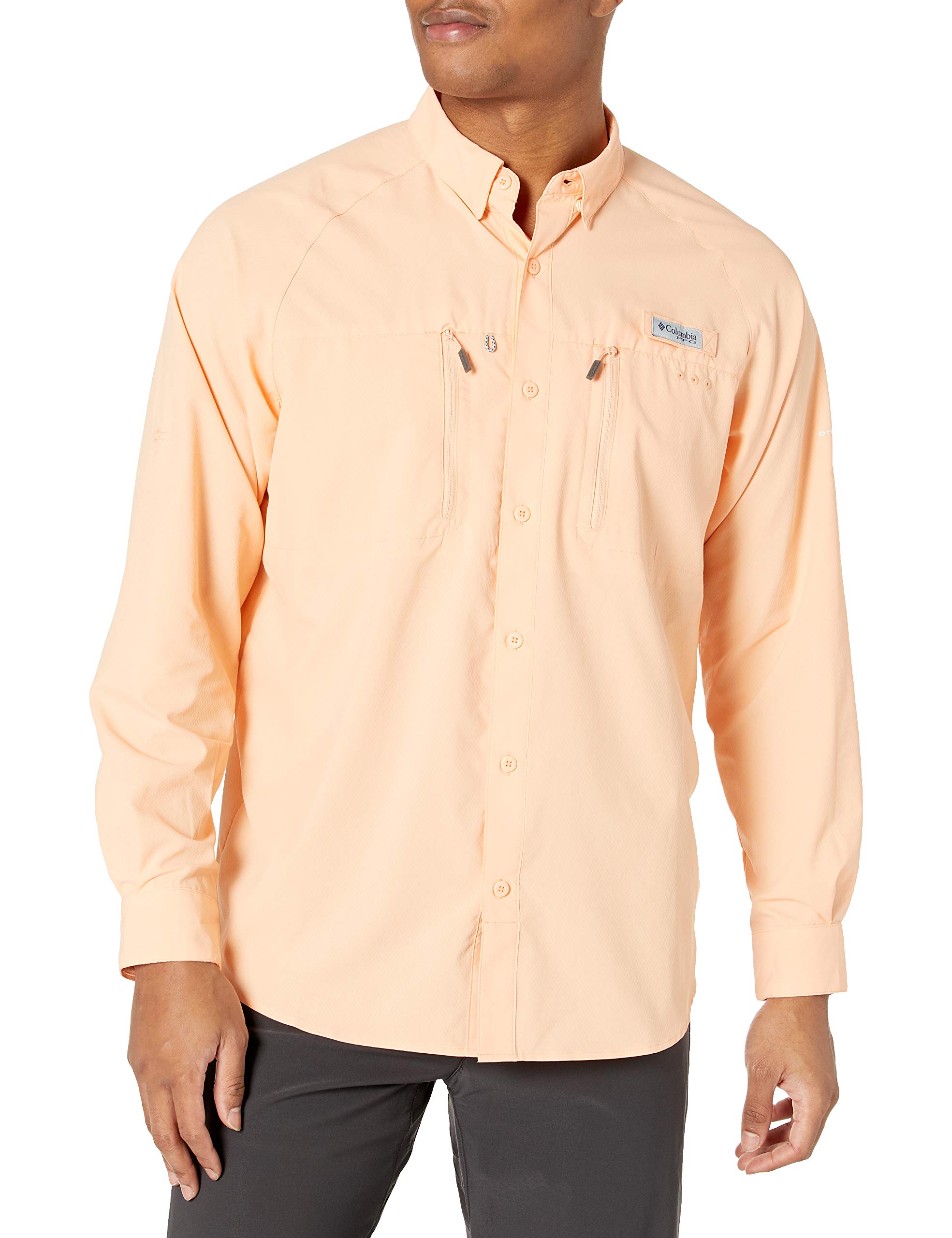 Columbia Men's PFG Terminal Tackle Long Sleeve Woven, Breathable, UV Sun Protection, King Crab, Medium