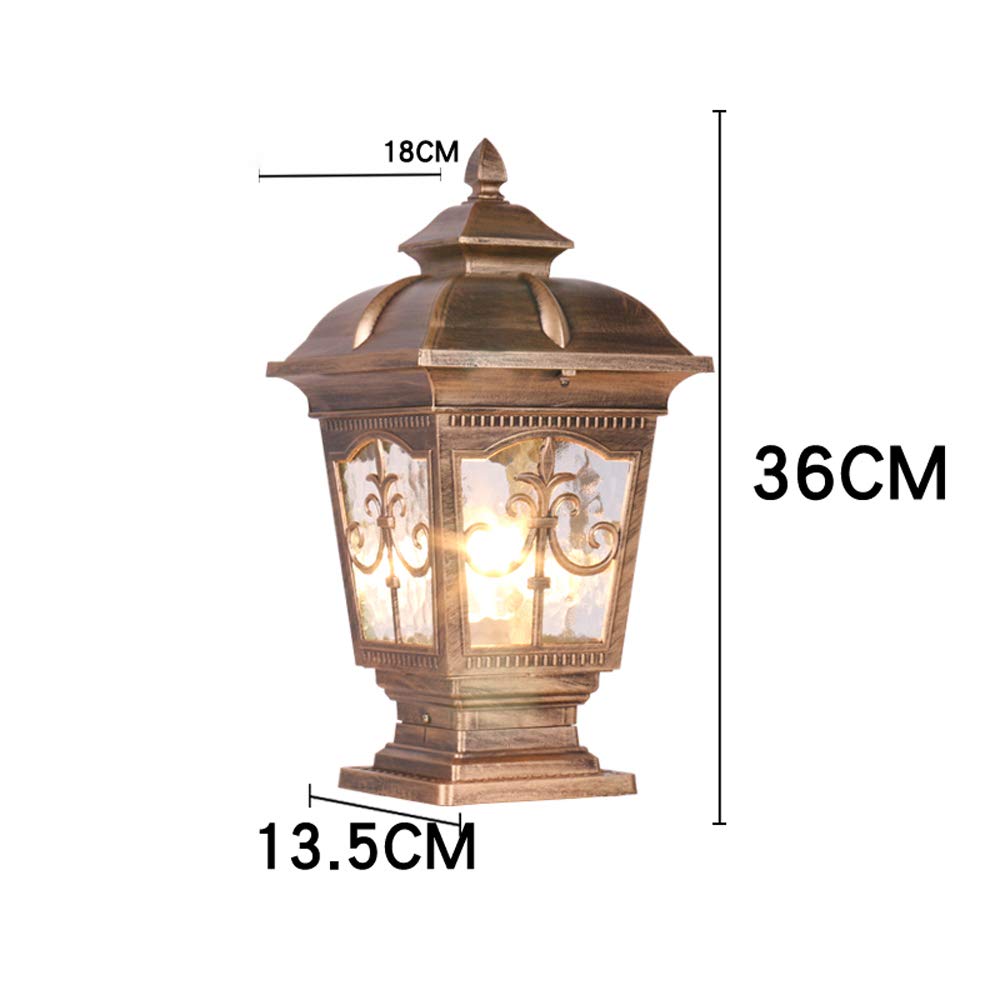 Waterproof E27 Electric Column Landscape Light European Waterproof Outdoor Stigma Lamps 110V 220V Modern Decoration IP65 Rainproof Anti-Rust Pillar Lamp Pole Lights for Garden Fence Park Courtyard