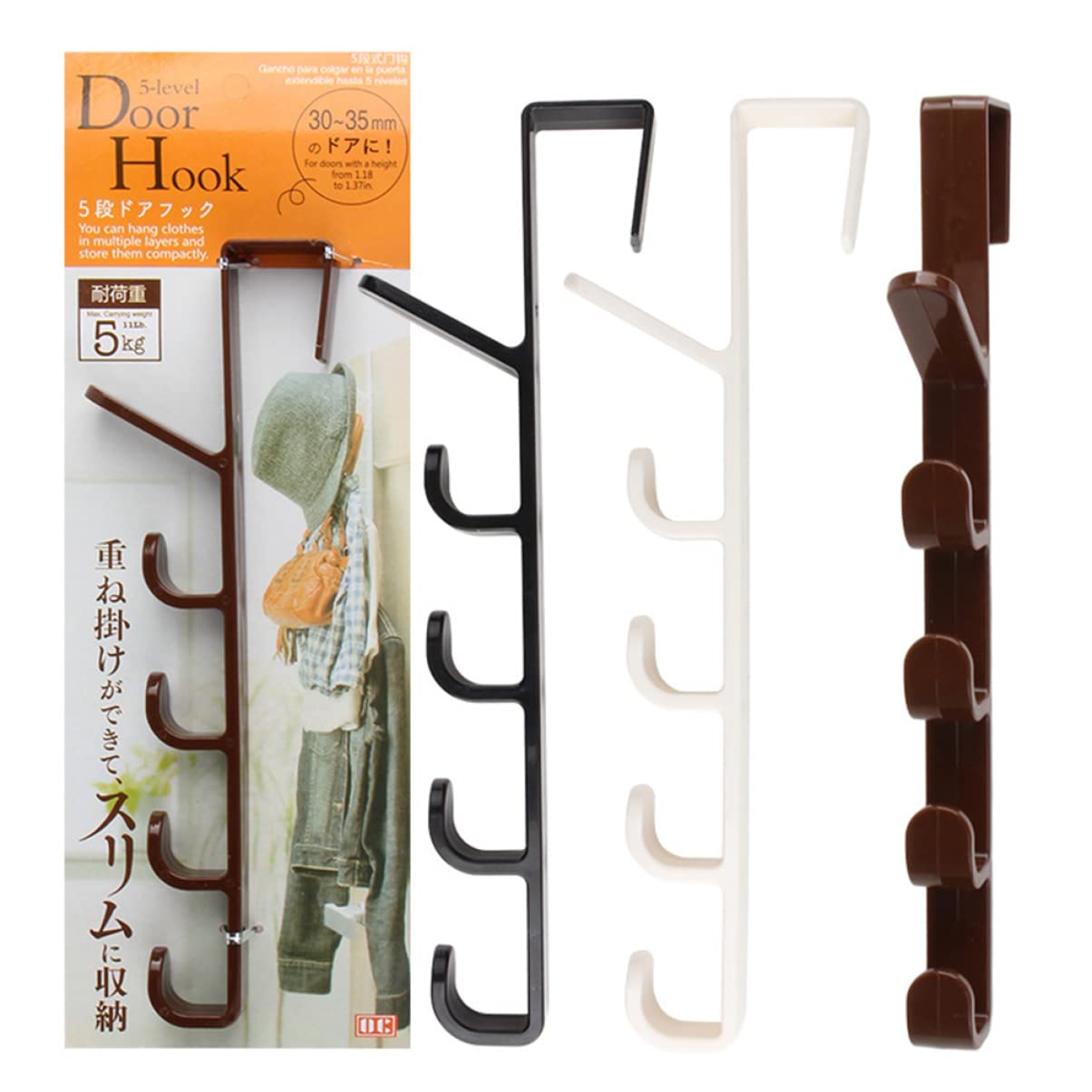 CRAFTHROU 3pcs 5 Hook Wall Hat Hanging Hooks Wall Mounted Hooks Entryway Hat Hanger Door Coat Hook Bathroom Towel Hook Wall Clothes Rack Over Door Coat Rack Multi Hanger Wall-Mounted Robe