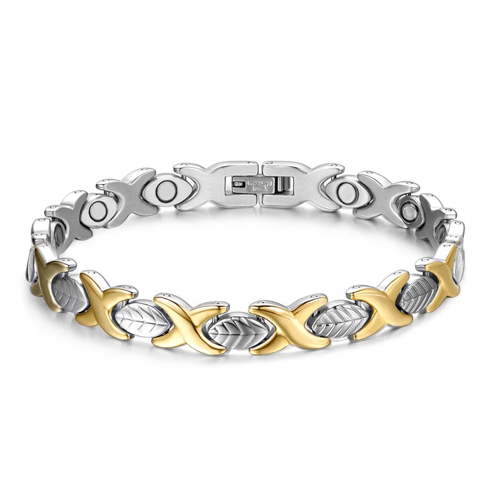 chaninely Titanium Magnetic Bracelets for Women Elegant Steel Bracelets Adjustable