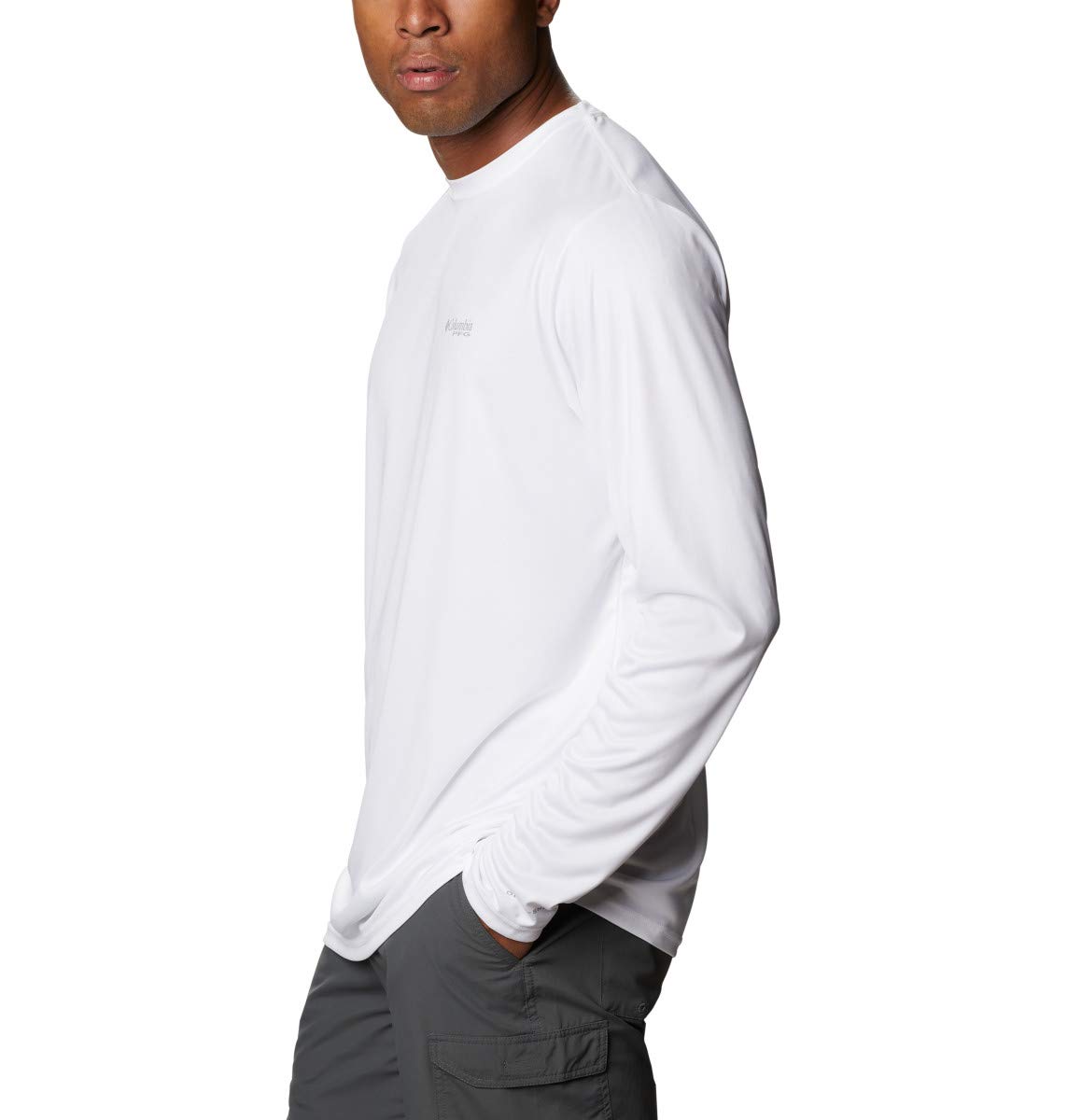 Columbia Men's Terminal Tackle PFG Patriot Long Sleeve, Cool Grey/Flats, Large