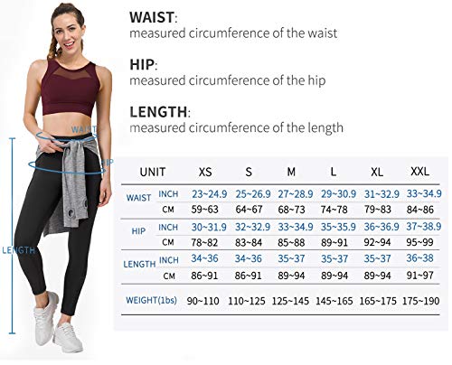 PHISOCKAT High Waist Yoga Pants with Pockets, Tummy Control 4 Way Stretch Women Yoga Leggings with 3 Pockets Black, Medium