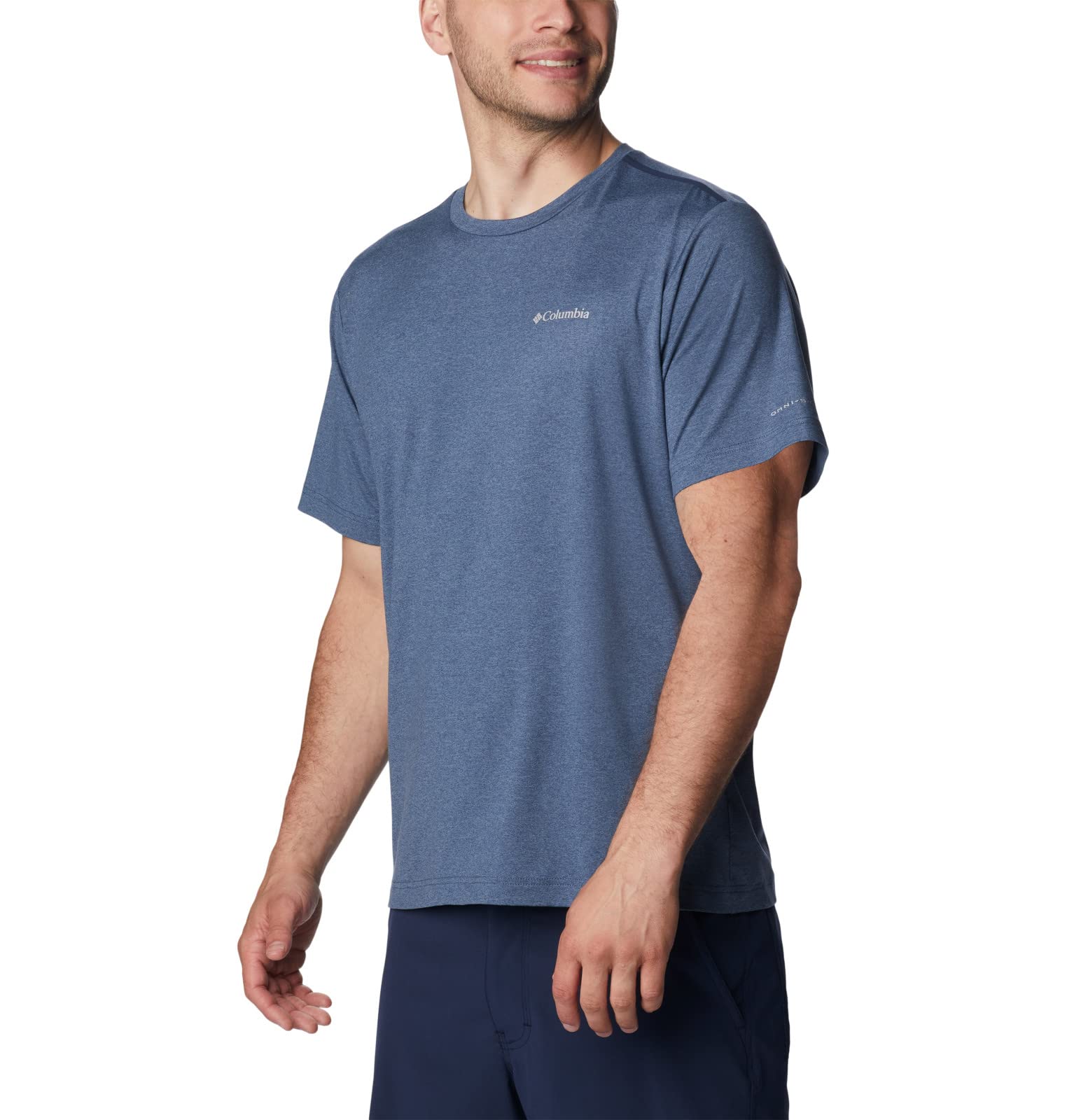 Columbia Men's Tech Trail Crew Neck, Dark Mountain Heather, 2X Tall