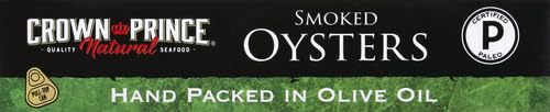 Crown Prince Natural Smoked Oysters in Pure Olive Oil, 3 Ounce