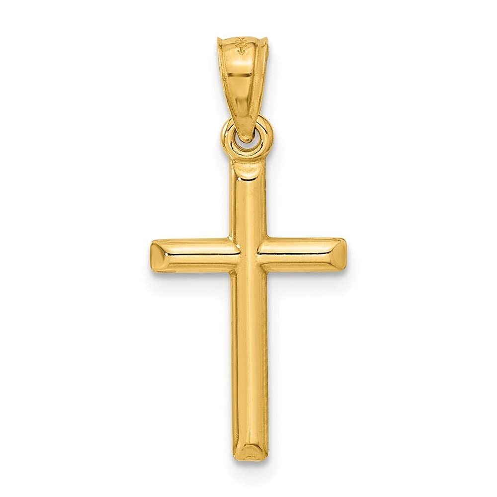 Diamond2Deal 14K Yellow Gold Religious Crucifix Cross Pendant 25mm
