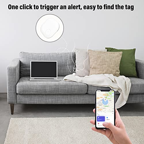 MICFLIP Key Finder (White, 1-Pack), Android Not Supported, Works with Apple Find My (iOS Only), Key Finder, Bluetooth Tracker for Earbuds and Luggage, Phone Finder, Waterproof