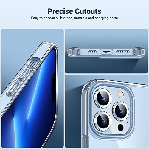 Imguardz Compatible with iPhone 13 Pro Clear Case with 2 Pack Tempered Glass Screen Protector, Hybrid Shockproof Protective Phone Case Slim Thin Cover for iPhone 13 Pro 6.1 inch 2021 (Clear)
