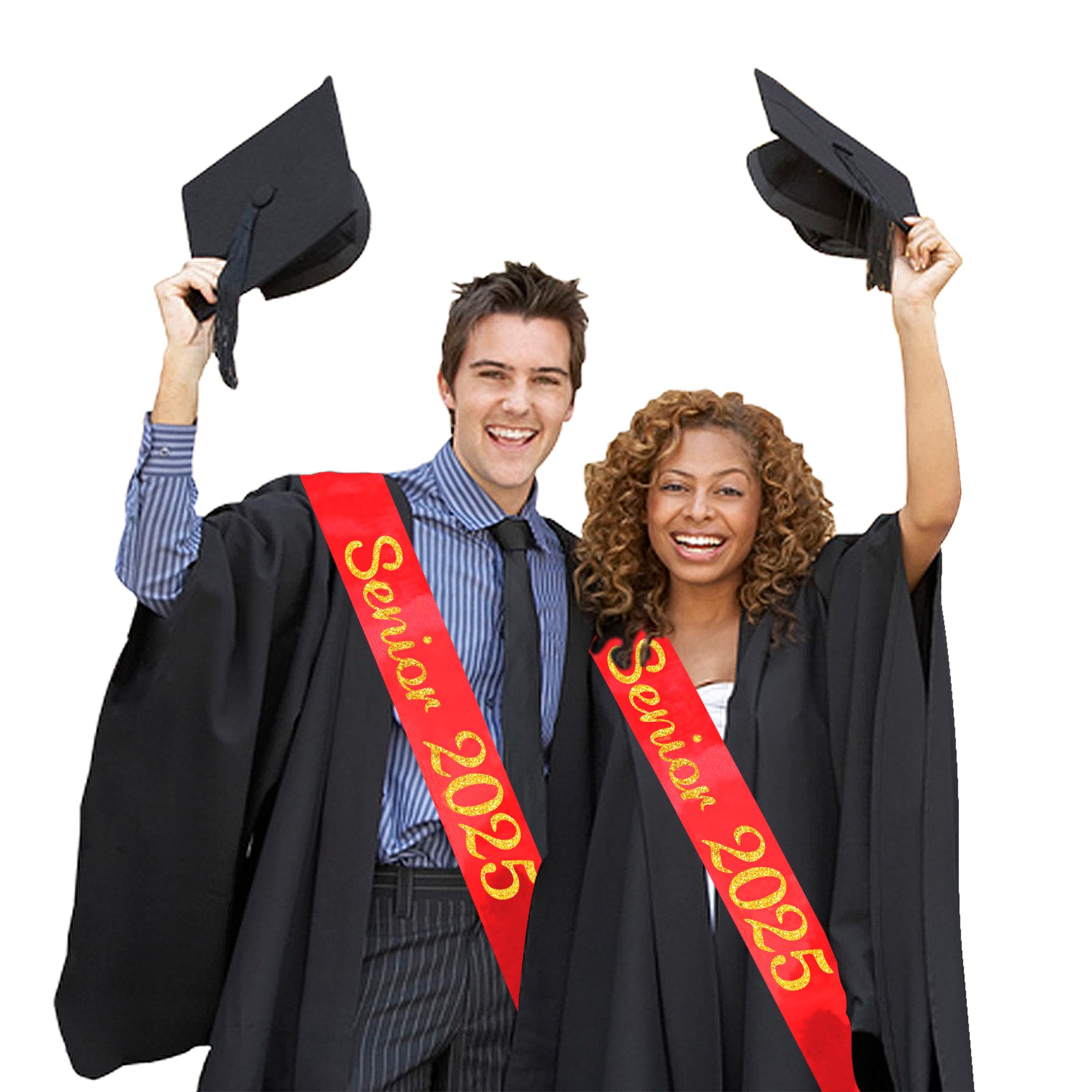 Red Senior 2025 Satin Sash - 2025 Graduation Sash - Finally Graduated - Senior Cheer Sash - Cheerleader Sash - Competition Sash