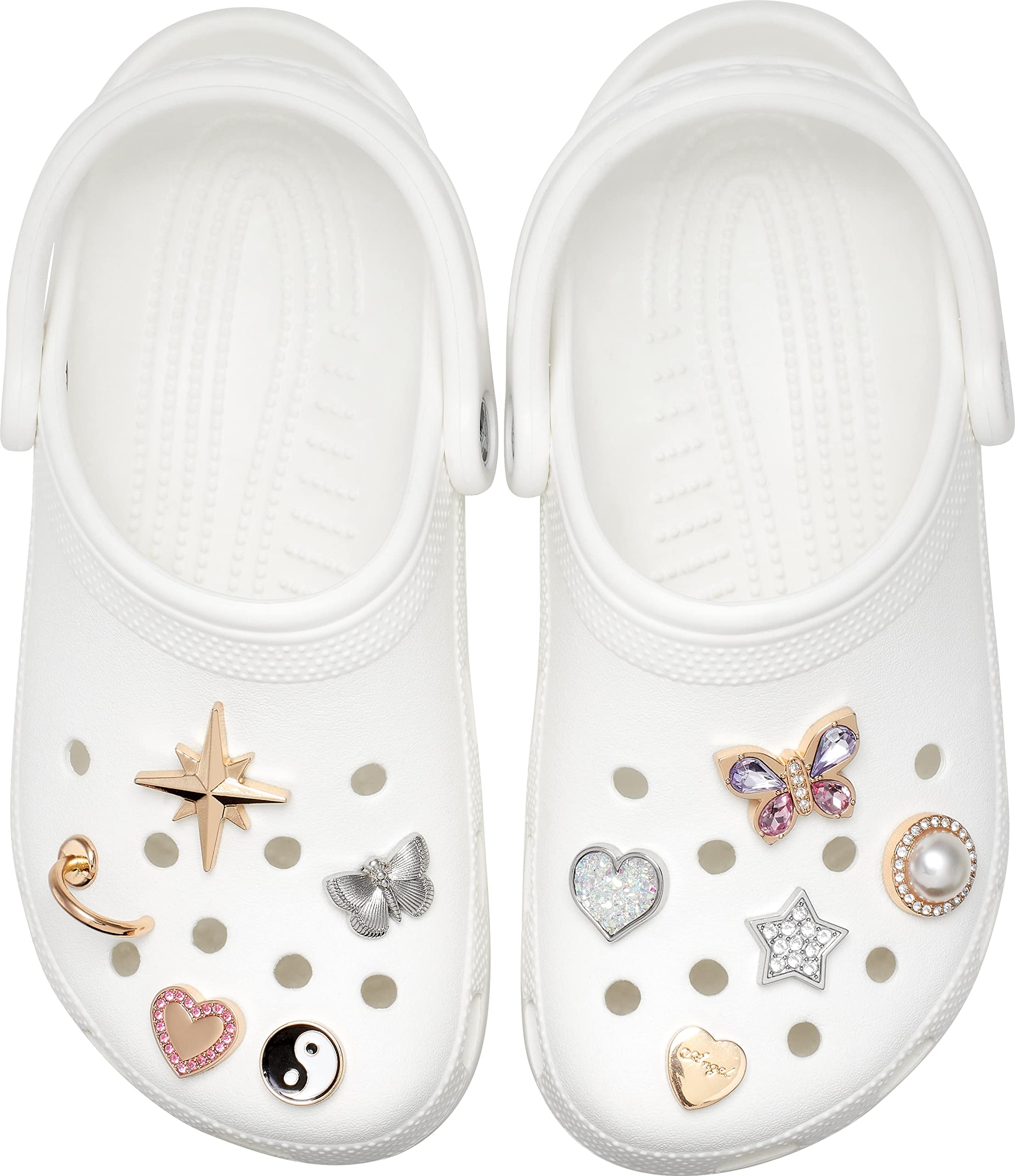 Crocs Unisex-Adult Jibbitz Shoe Multi Pack, Bling Charms, 90's Gold & Glitter, 10 Pack