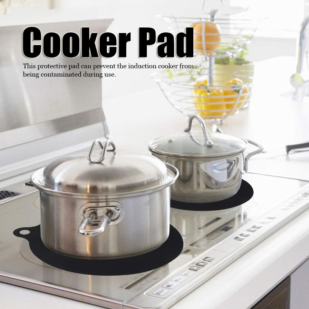 Electric Induction Cooktop Protector Mat Set, Silicone Nonstick Pastry Mat Heat Resistant Nonskid Table Mat Round Heat Insulated Pad 22cm Kitchen Utensils