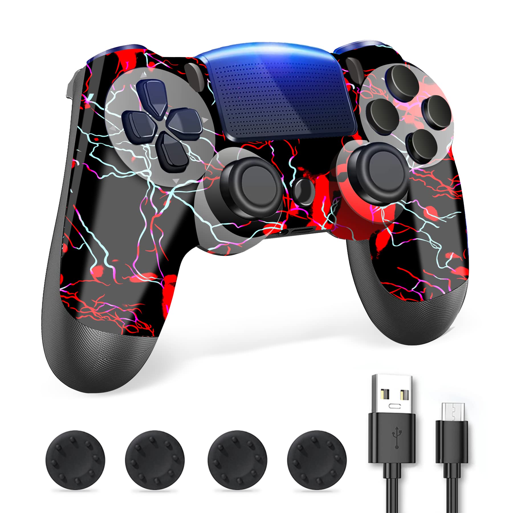 CFORWARD Wireless Controller for Play4/Slim/Pro/PC,Remote Game Controller,Replacement for Pa4 Gamepad Controller with 3.5m