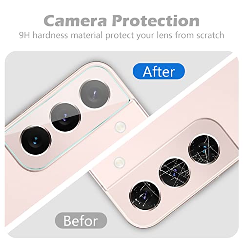 imluckies Camera Lens Protector for Samsung Galaxy S22 & S22 Plus [4 pack], Scratch-resistant Tempered Glass Back Camera Lens Cover, Ultra-thin, Easy Installation Lens Protector, Clear
