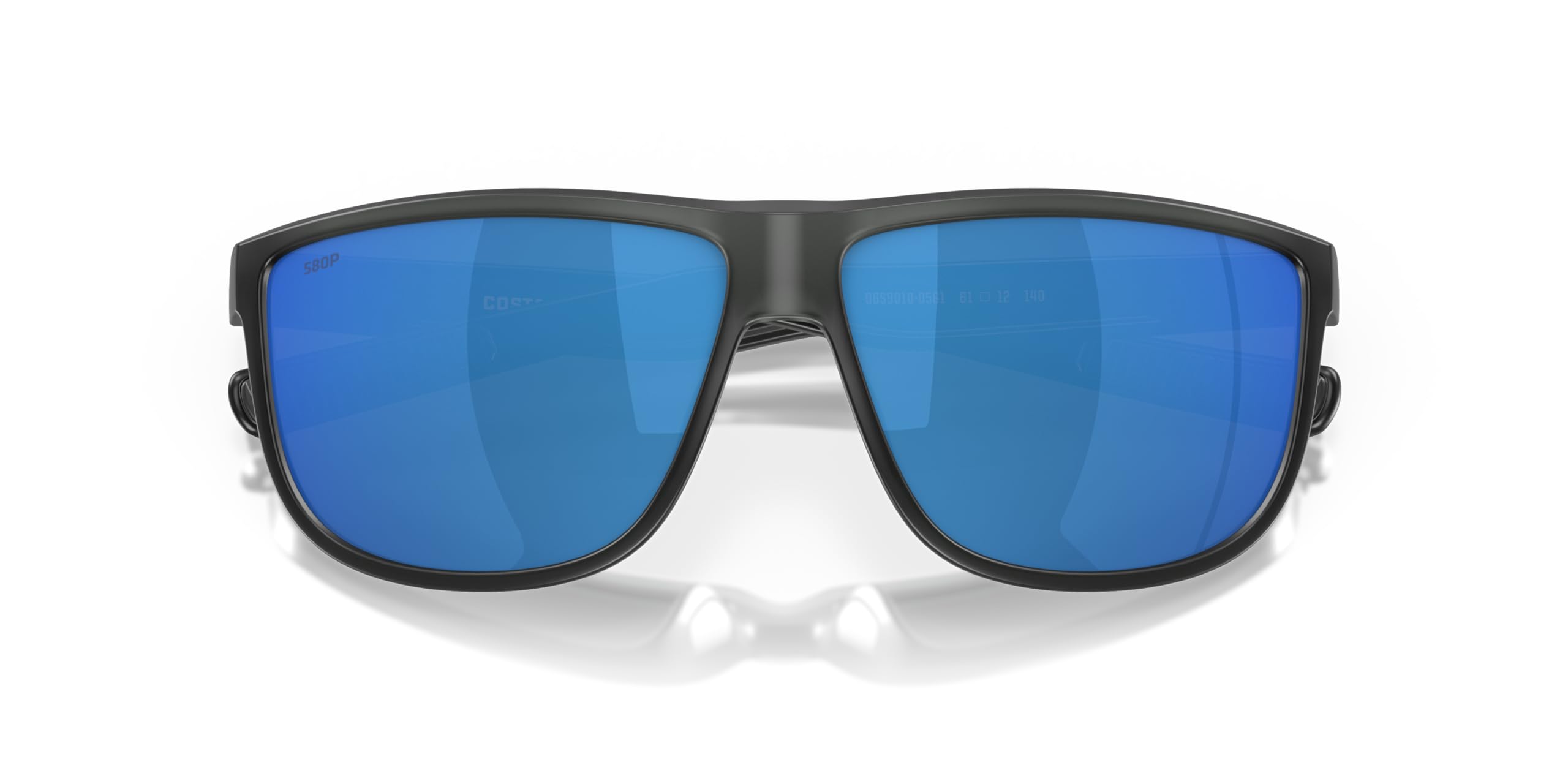 Costa Man Sunglasses Matte Smoke Crystal Frame, Blue Mirror Lenses, 61MM
