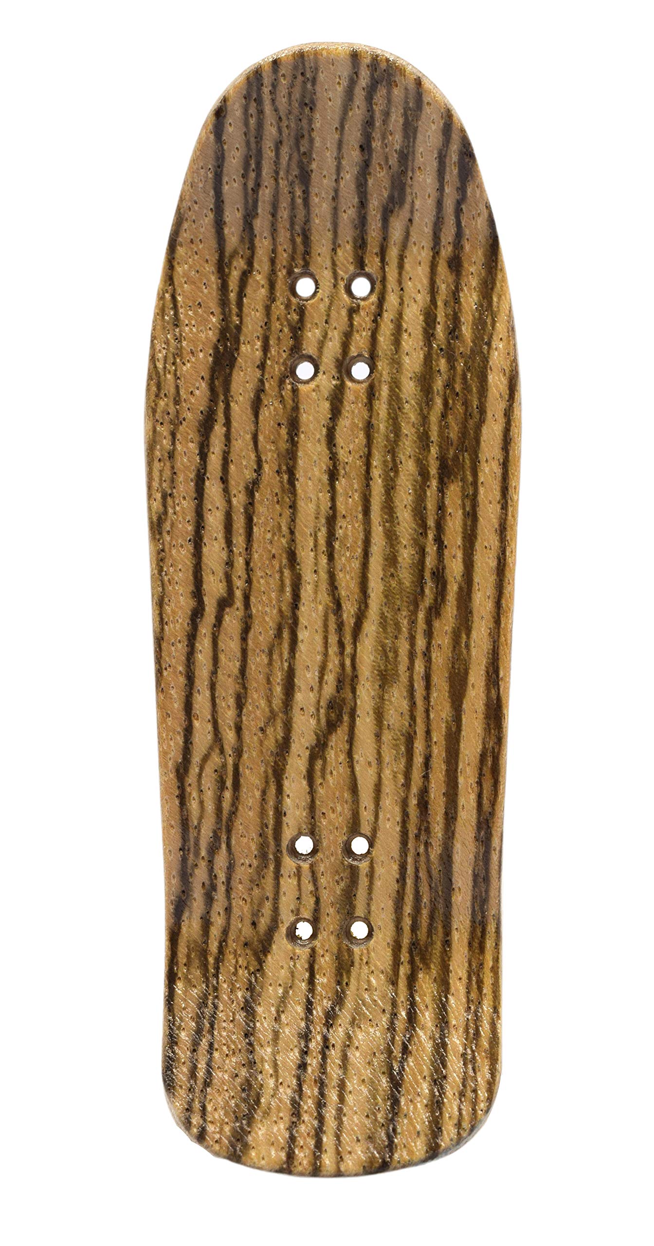 Wooden Fingerboard Carlsbad Cruiser Deck, Zebrawood - 34mm x 100mm - Handmade, Pro Shape & Size - Five Plies Wood Veneer - Includes Prolific Foam Tape - Teak Tuning
