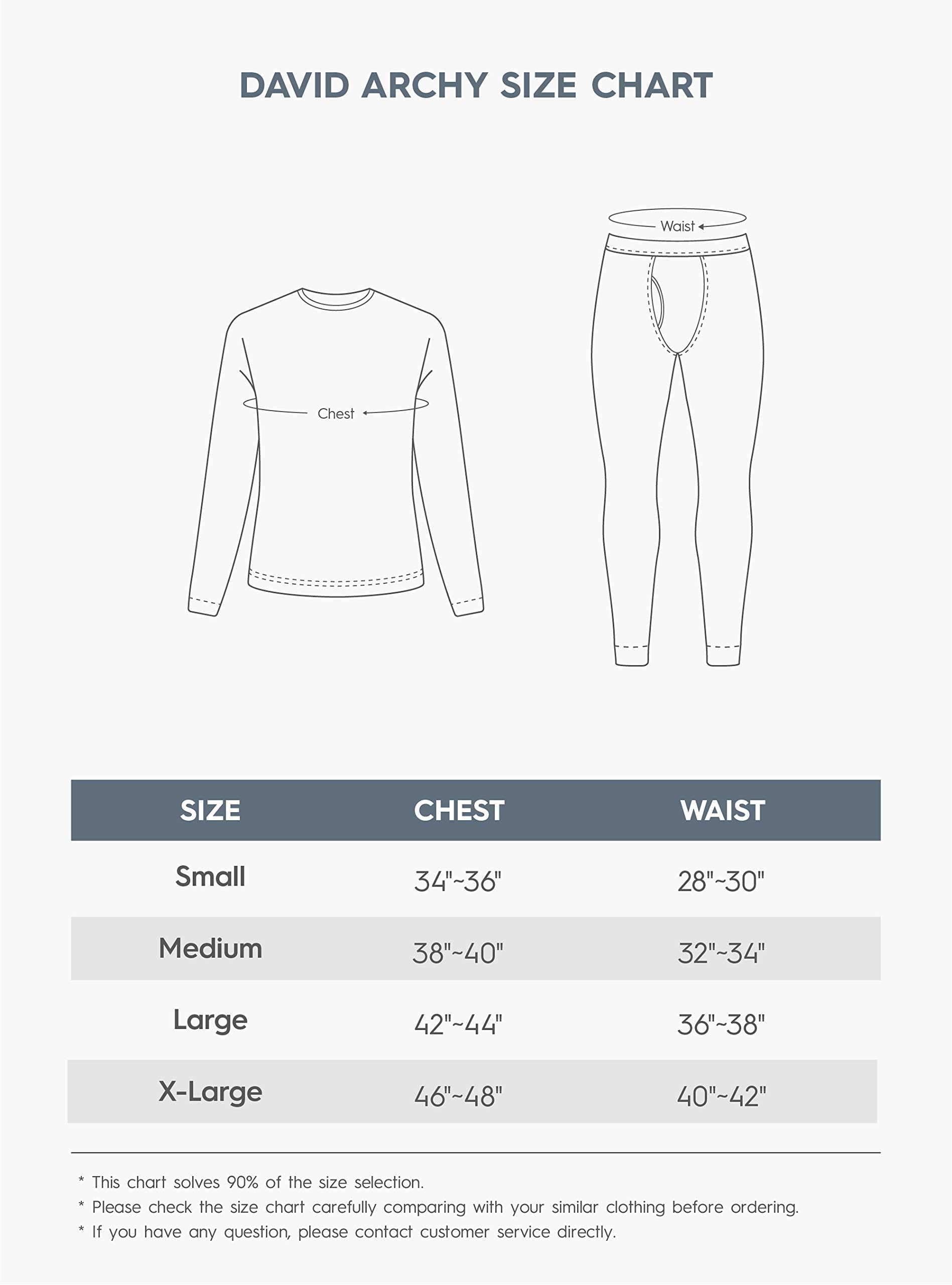 DAVID ARCHY Men's Cotton Fleece Lined Shu Velveteen Stripe Ultra Soft Winter Warm Top & Bottom Thermal Set Long John with Fly (L, Dark Gray Stripe)