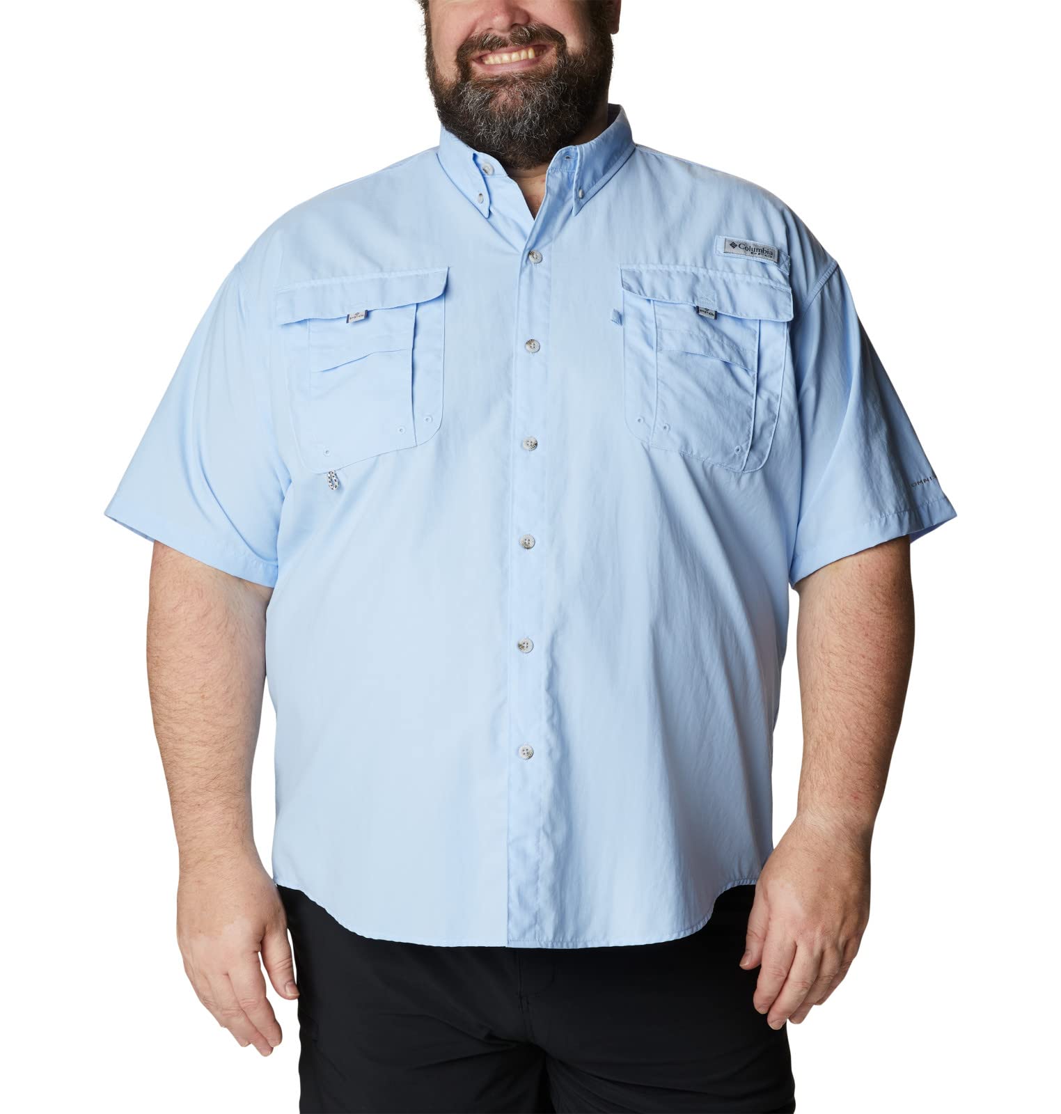 Columbia Men's Bahama II UPF 30 Short Sleeve PFG Fishing Shirt, Sail, Large