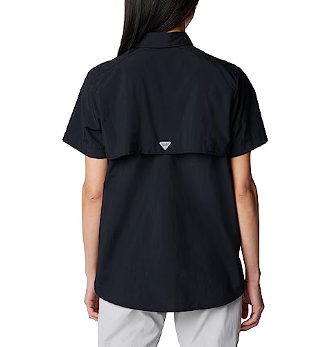 Columbia Women’s PFG Bahama Short Sleeve Shirt, Black, Medium