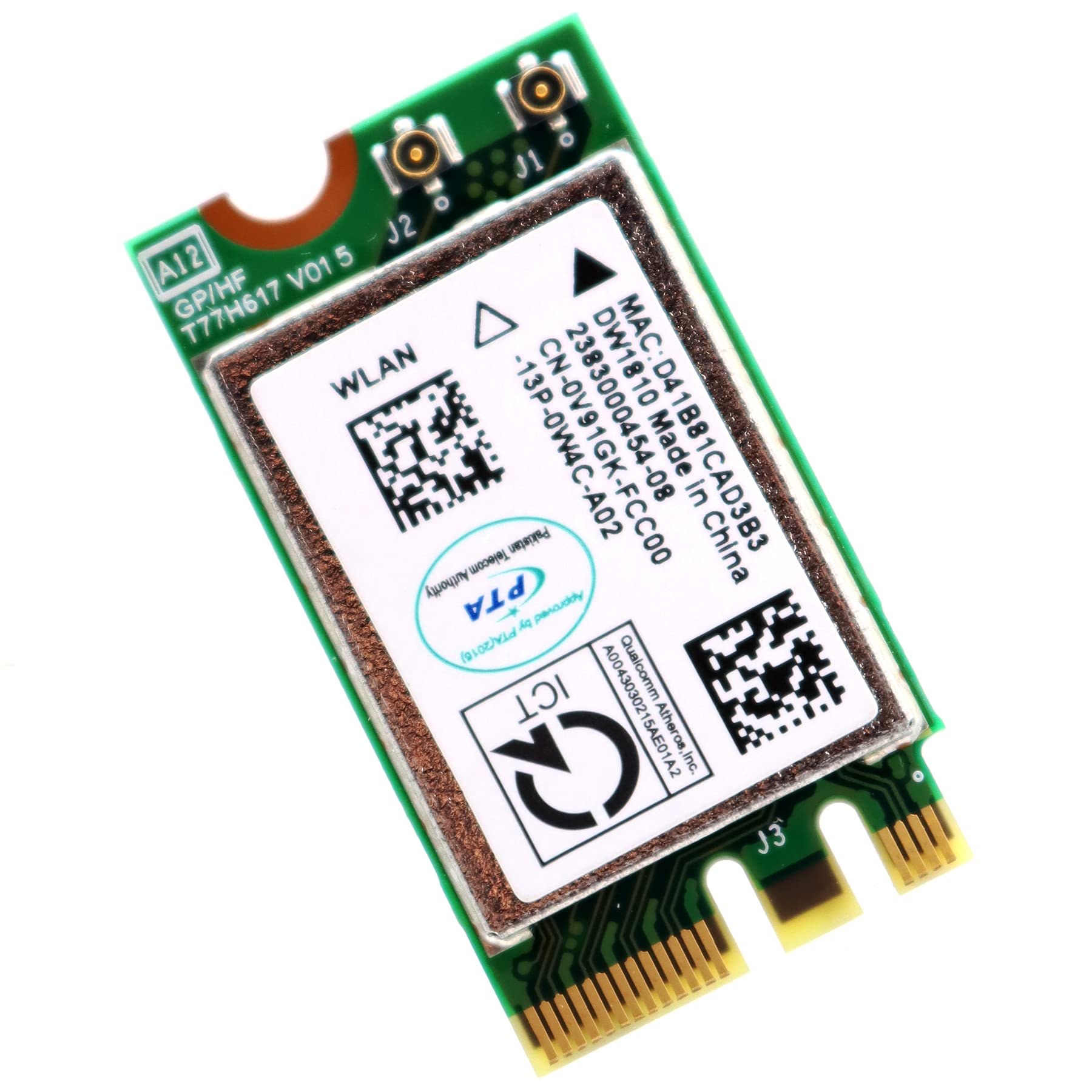 Deal4GO QCNFA435 QCA9377 802.11ac 433Mbps M.2 NGFF WiFi Adapter Wireless WLAN Card W/Bluetooth 4.1 for Dell DW1810 Qualcomm Atheros QCA9377 Windows 7,8,8.1,10(32/64bit)