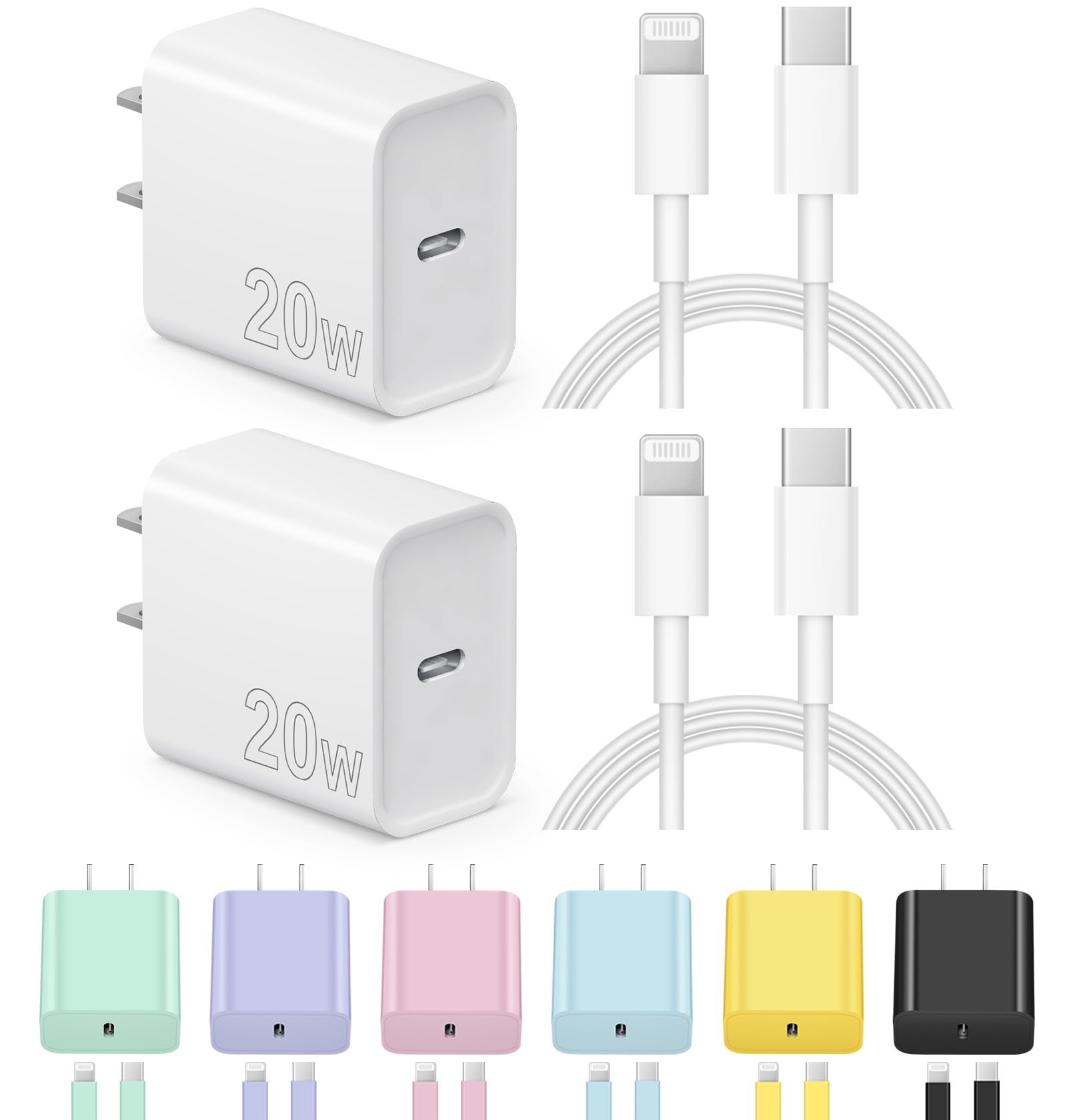 Charger for iPhone Charger Fast Charging 20W USB C Wall Charger with 6FT Super Fast Charger Cable Compatible with iPhone14/14 Pro Max/13/13Pro/12/12 Pro/11,iPad