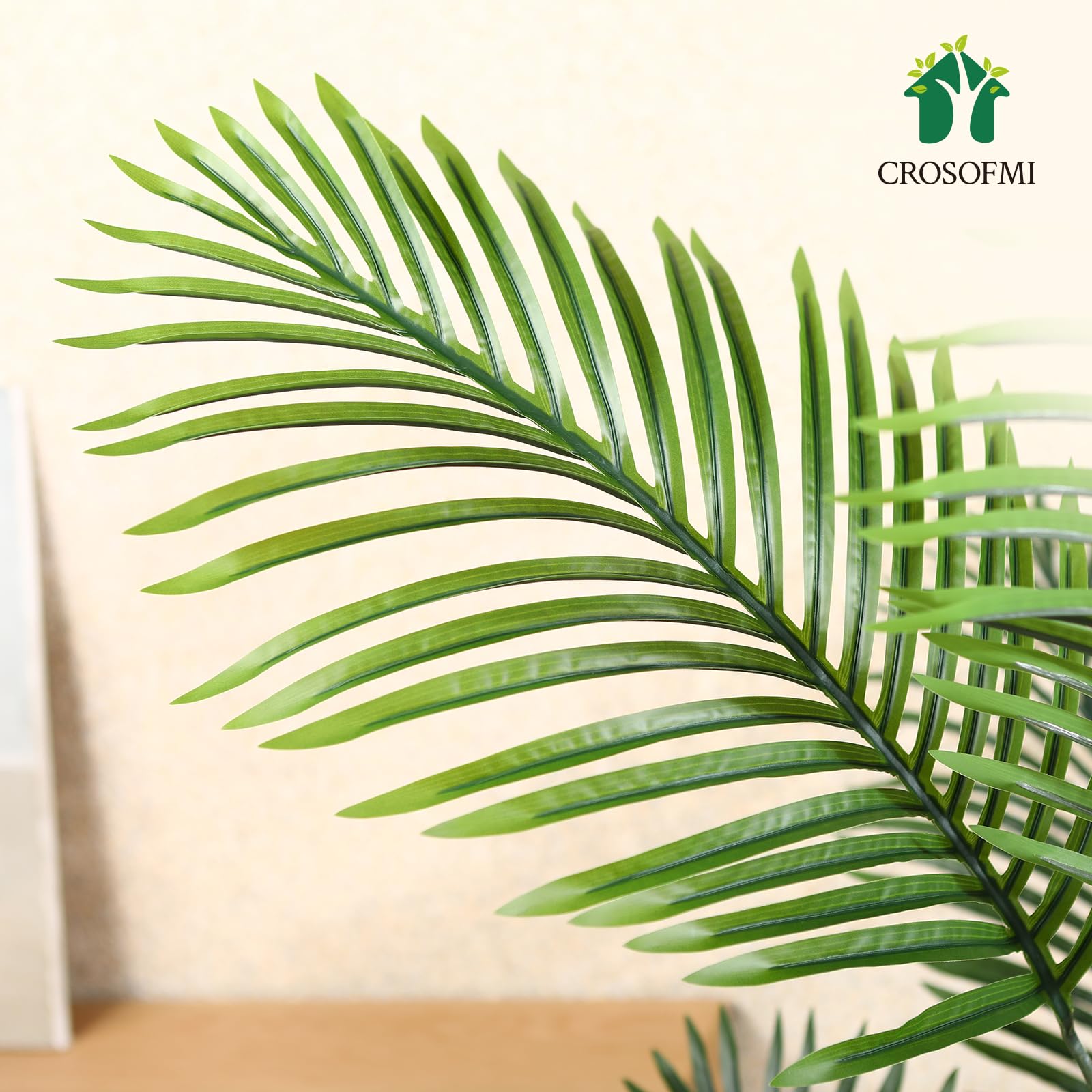 CROSOFMI Artificial Areca Palm Tree 5 Feet Fake Tropical Palm Plant,Perfect Faux Dypsis Lutescens Plants in Pot for Indoor Outdoor Home Office Garden Modern Decoration Housewarming Gift,2Pack