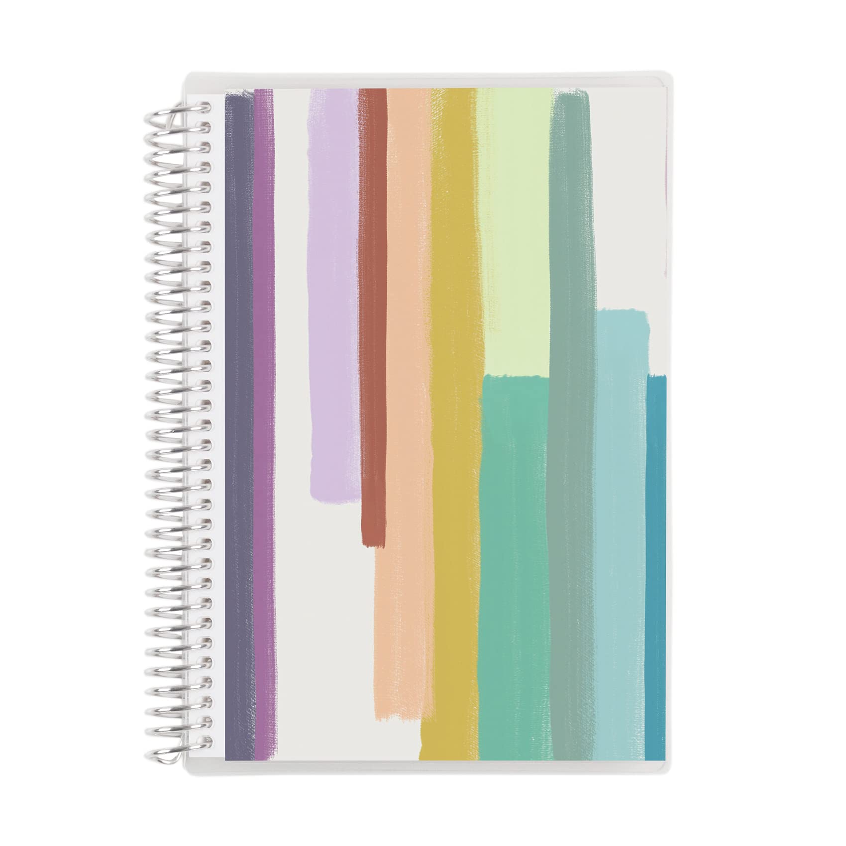 Erin Condren A5 Spiral Bound Productivity Notebook - Painted Stripes. 160 Lined Page & To Do List Organizer Notebook. 80 Lb. Thick Mohawk Paper. Stickers Included