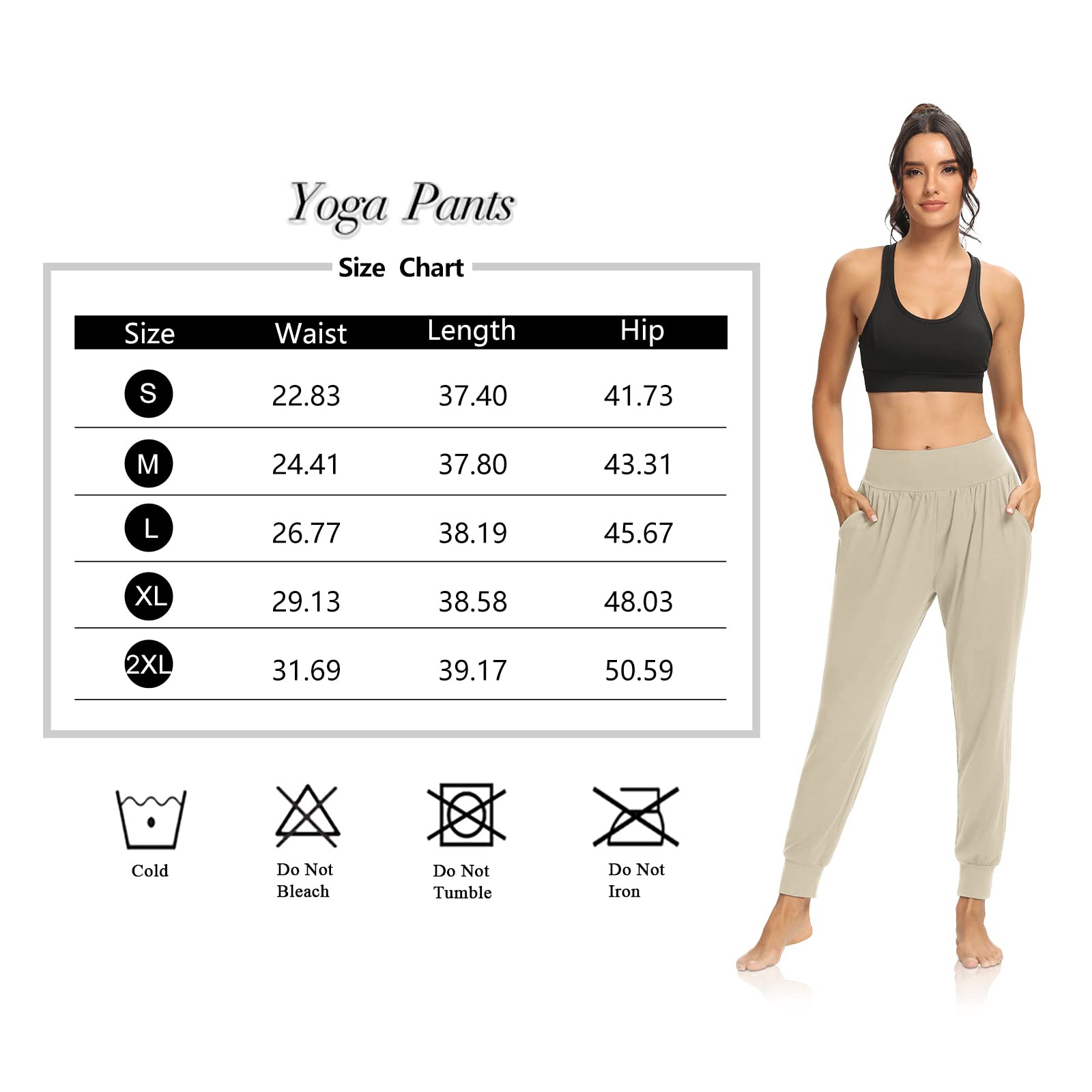 DIBAOLONG Womens Yoga Joggers Loose Workout Sweat Pants Comfy Lounge Pants with Pockets Apricot XL