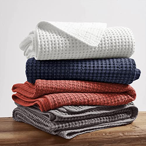 Levtex Home - Mills Waffle - Throw - Bright White Cotton Waffle - Throw Size 50 x 60in.