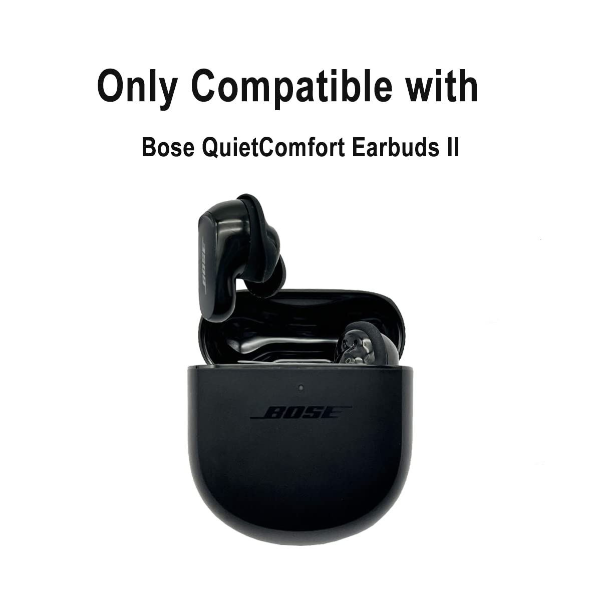 Cute Case Compatible with Bose QuietComfort Earbuds II, Silicone Kawaii Skin Cover Shockproof and Scratch Resistant Protective Case with Keychain for New Bose QuietComfort Earbuds II (White)