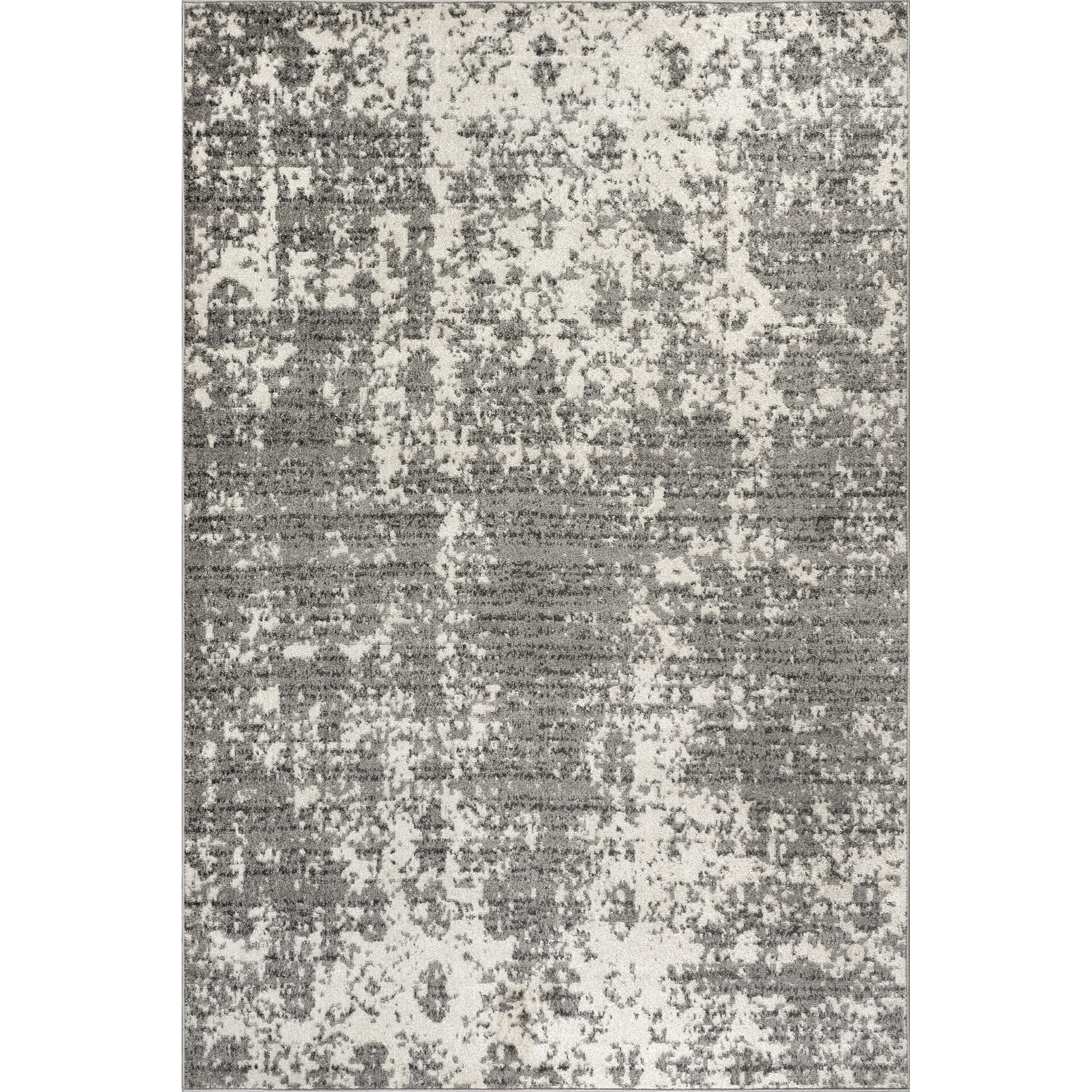 nuLOOM Deedra Modern Abstract Area Rug - 5x8 Area Rug Modern/Contemporary Grey/Ivory Rugs for Living Room Bedroom Dining Room Kitchen