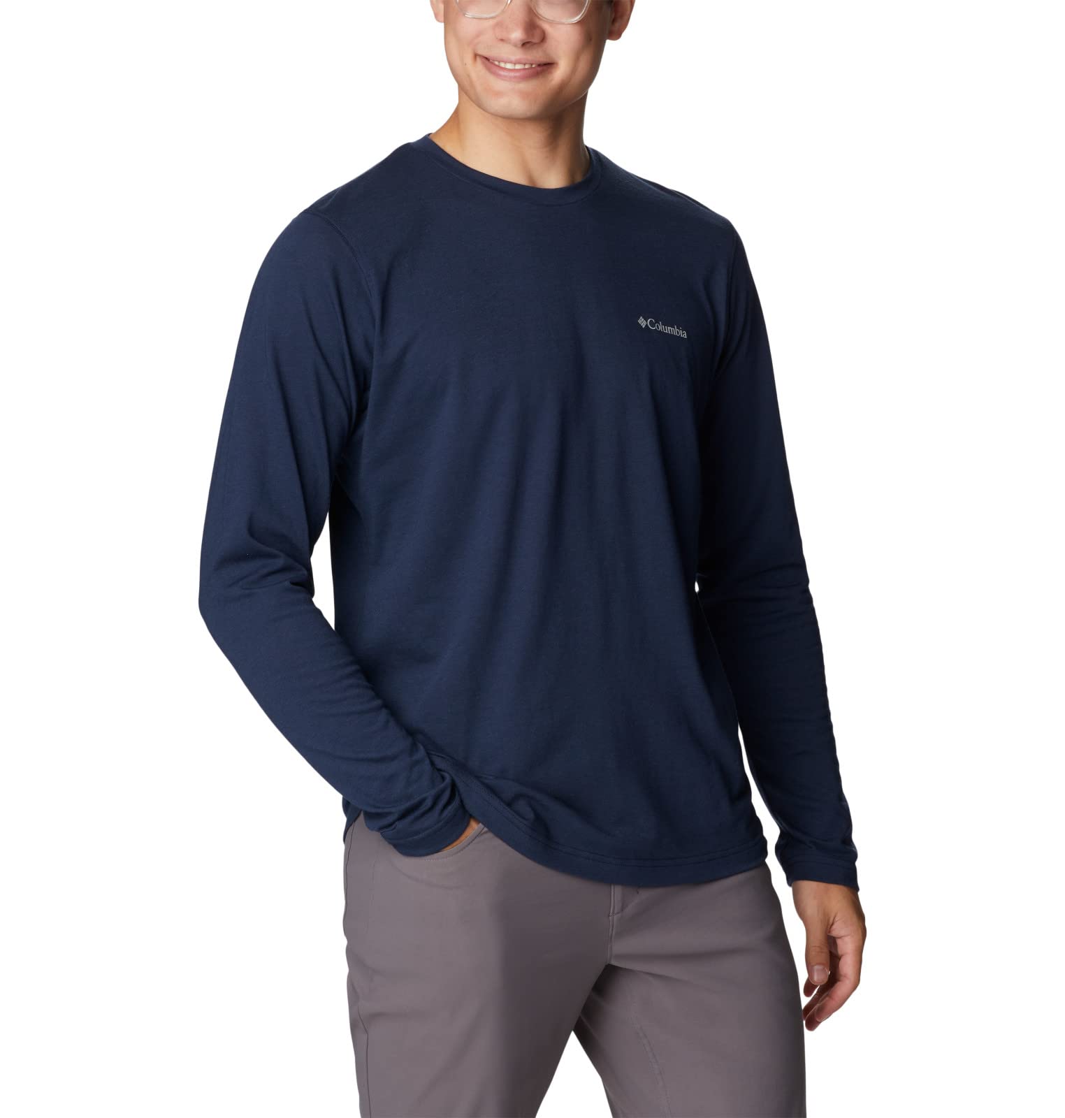 Columbia Men's Thistletown Hills Long Sleeve Crew, Collegiate Navy Heather, XX-Large
