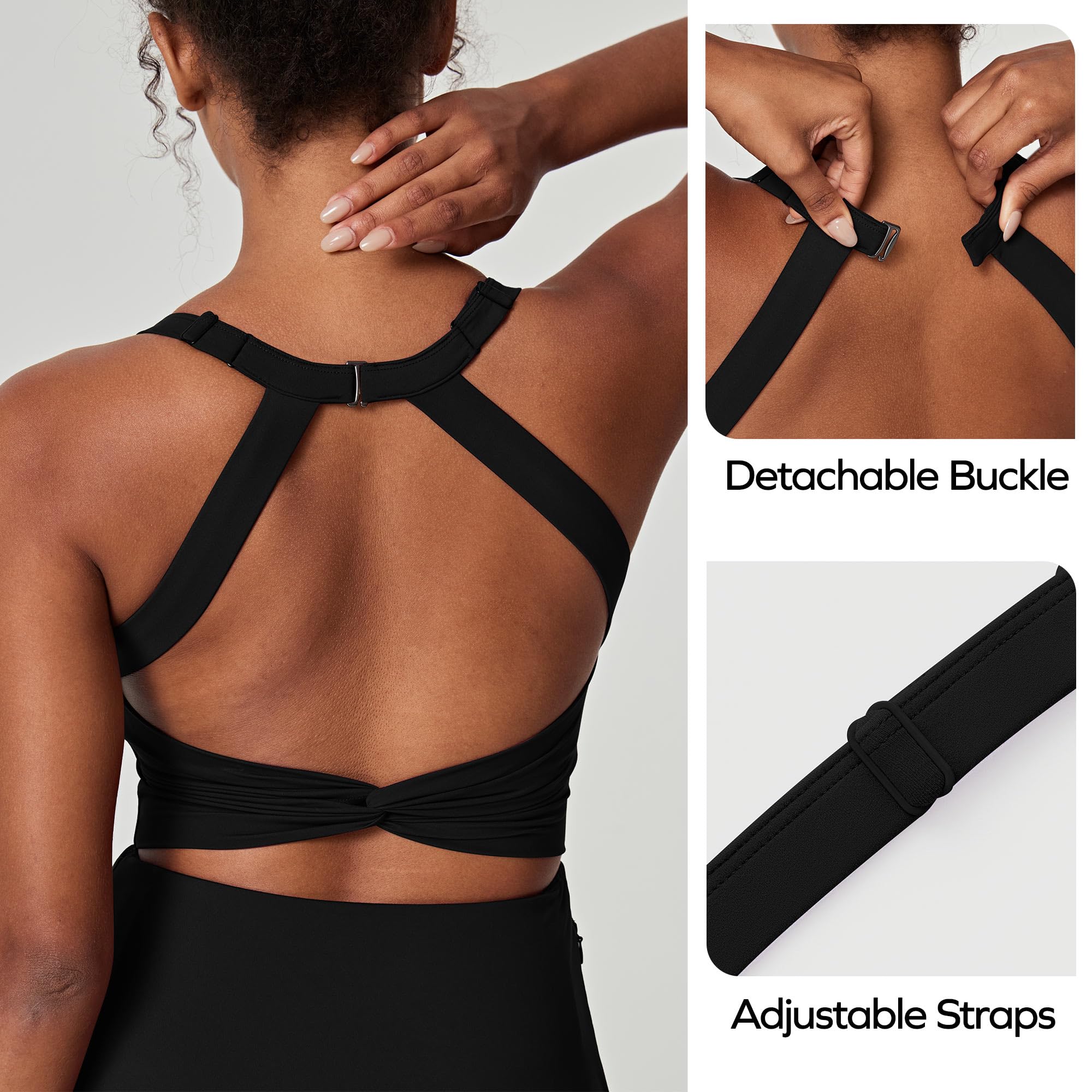 Ewedoos Tennis Dress Adjustable Straps Athletic Dress with Built-in Shorts & Bras Womens Workout Golf Exercise Dresses