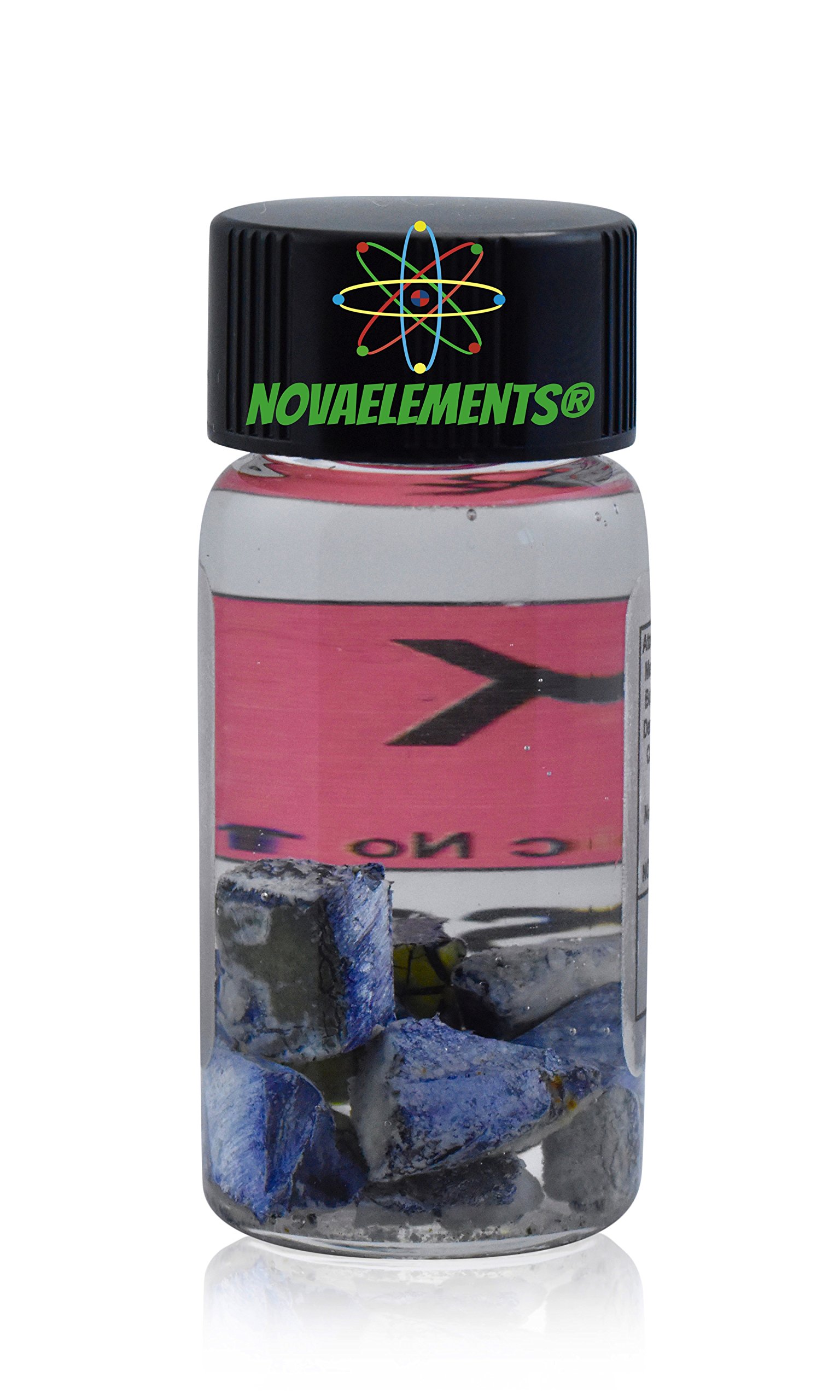 Potassium Metal Element 19 Sample K, Pure 1 gram 99,8% Pieces Under Mineral Oil in Labeled Glass Vial