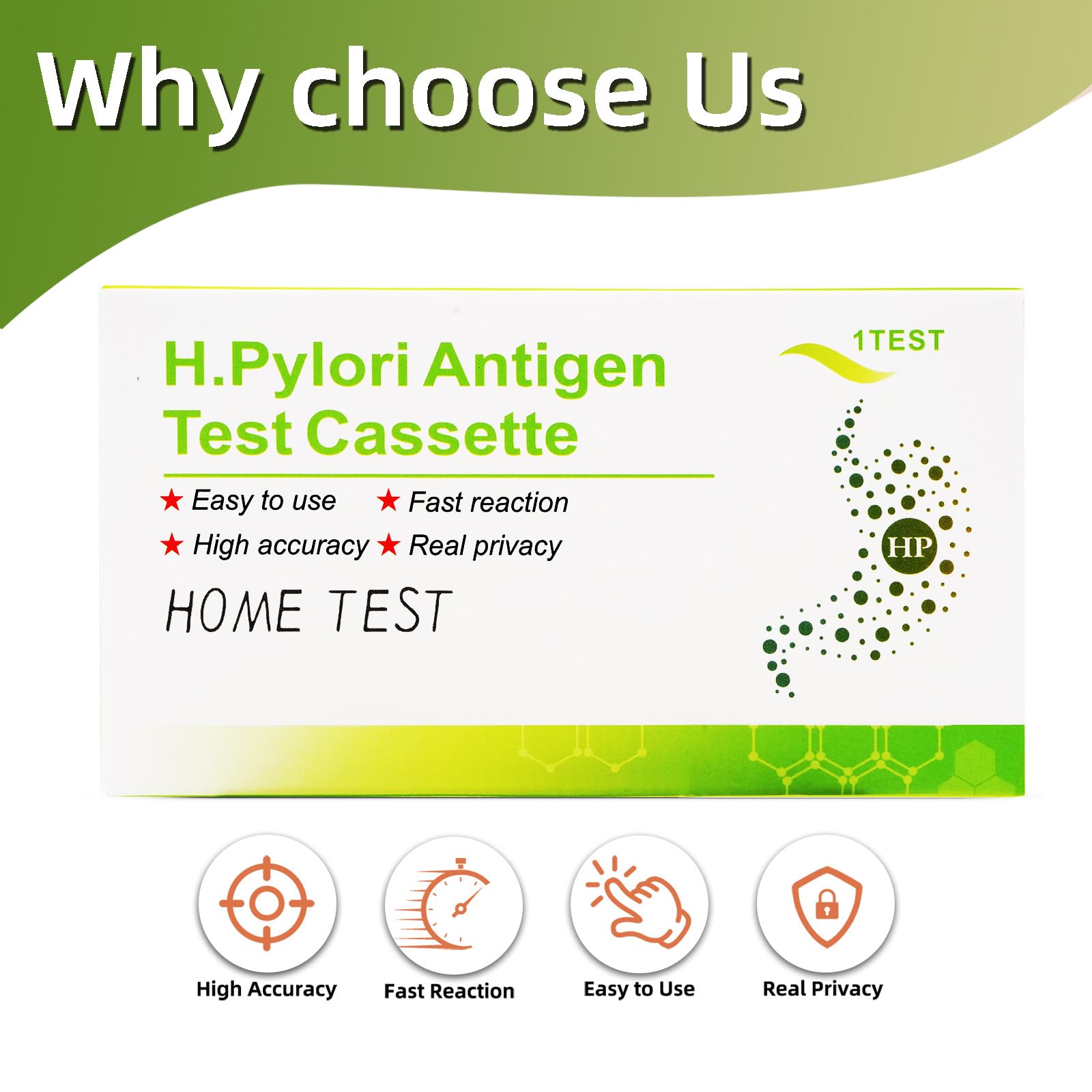 Helicobacter Pylori Stool Test Kits, H. Pylori,h. Pylori Stool (Antigen)10-15 Minutes of Quick Home Testing, The Result is Highly Accurate, Easy to Read and use,2 Test