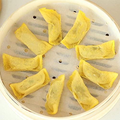 GERUSEA MineDecor 100 Count Perforated Parchment Paper Bamboo Steamer Liners for 12 inch Air Fryer Parchment Paperā¦