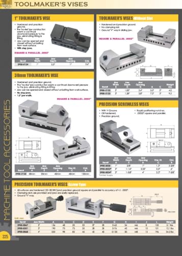 HHIP 3900-2003 Ultra Precision Toolmaker's Vise, 3" Jaw Width (Pack of 1)