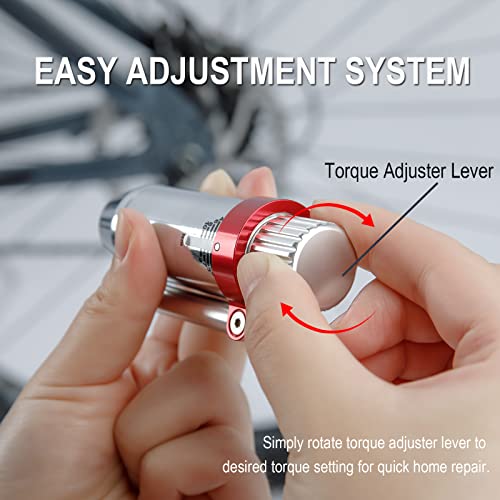 GEWAGE Adjustable Torque Wrench, Aluminum Alloy, 3-10 Nm Range, T-Shape Handle, Includes Allen Wrenches and Screwdrivers