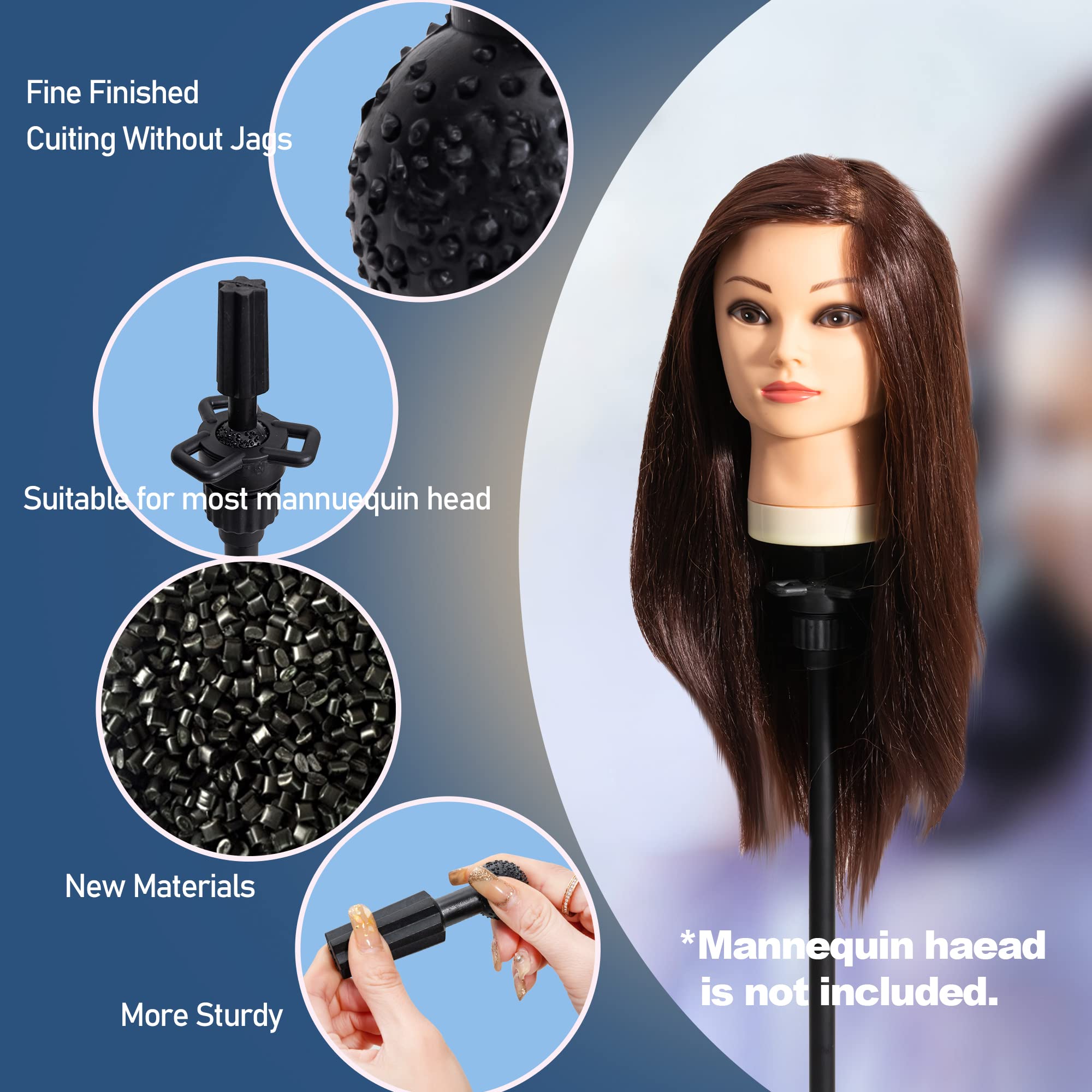 Goodofferplace Tall Wig Tripod Stand,Metal Mannequin Head Stand Adjustable for Mannequin Head,Training Canvas Block Head,for Styling,Wig Making Displaywith Carrying Bag,30 Pcs T-Pins(35.4-52.4 Inch)