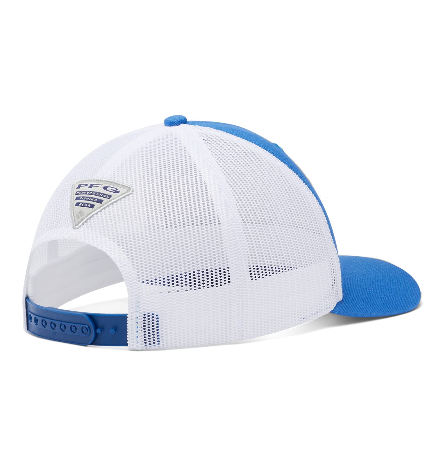 Columbia Men's PFG Fish Flag Snapback Ball Cap, Breathable, Adjustable , Vivid Blue/White