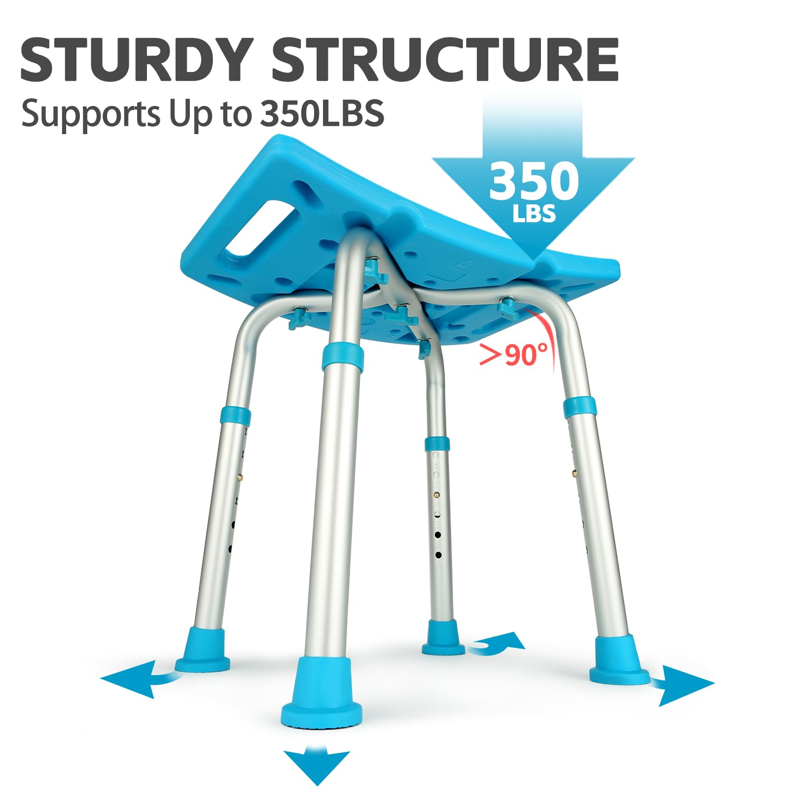 Gillion Shower Chair for Inside Shower 350Lbs, ๐
๐ซ๐๐ ๐๐ก๐จ๐ฐ๐๐ซ ๐๐๐ซ๐ฎ๐๐๐๐ซ ๐๐ฎ๐ง๐๐ฅ๐๐ฌ, Shower Stool with Tool-Free Assembly Shower Seat for Bathtub Bath Chairs for Elderly and Disabled