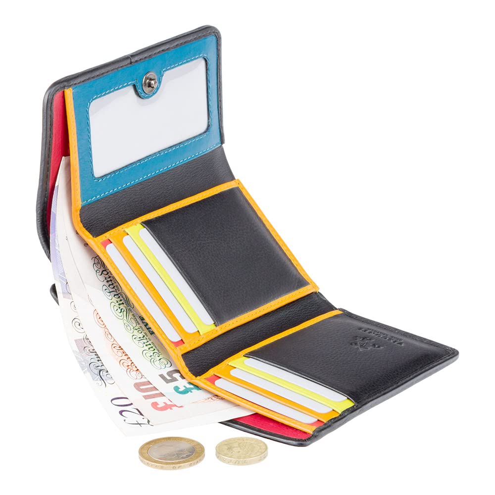 Visconti STR3 Women's Secure RFID Blocking Leather Trifold Clutch Wallet Purse
