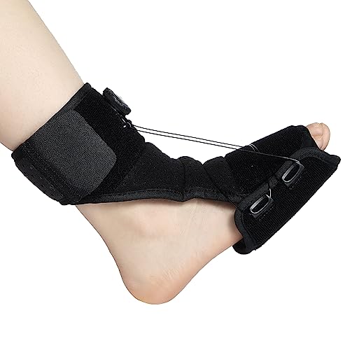 Plantar Fasciitis Relief Night Splint - Upgrade Achilles Tendonitis Brace with Rotating Knob Iron Wire Elastic Dorsal Night Splint, for Women & Men Plantar Fasciitis Relief Foot Drop Heel Arch Pain.