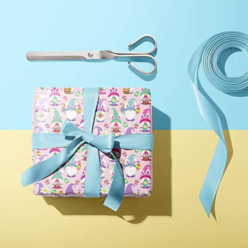 LDGOOAEL Flat Easter Wrapping Paper Sheets-12 Sheets with 4 Easter Paterns, Gift Wrapping Paper for Easter, Birthday, Wedding, Baby Shower Occasions- Pre cut & Folded(19.6" x 27.5β Per Sheet)β¦