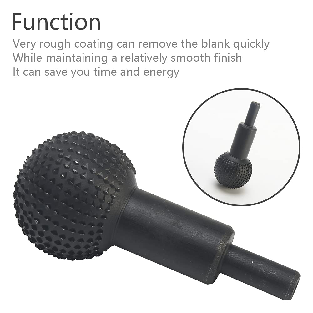 GEZICHTA Extreme Sphere Rotary Drilling Bits Grinding Head Rotary Grinding Head Woodworking Attachment Rotary Burr Grinding Head for Wood Marking, Carving, Engraving(40mm)(Black,Size:40mm)
