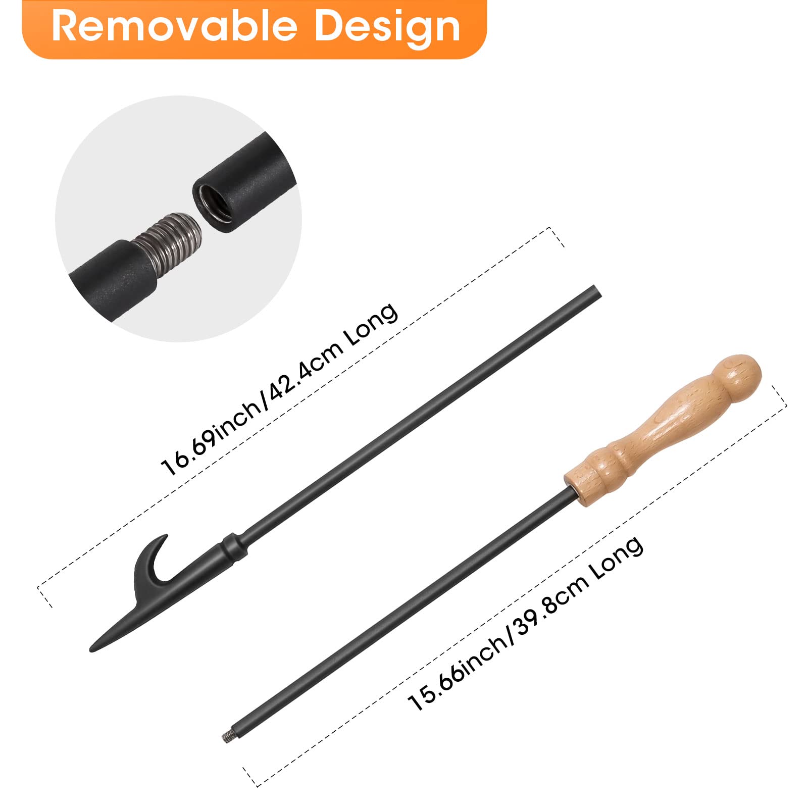 Fireplace Fire Pit Campfire Poker Stick. Uten 32-Inch in Heavy Duty Fireplace Poker. Solid Steel Fire Pit Poker, Fire Pit Accessories for Fireplace Camping Wood Stove Indoor and Outdoor.