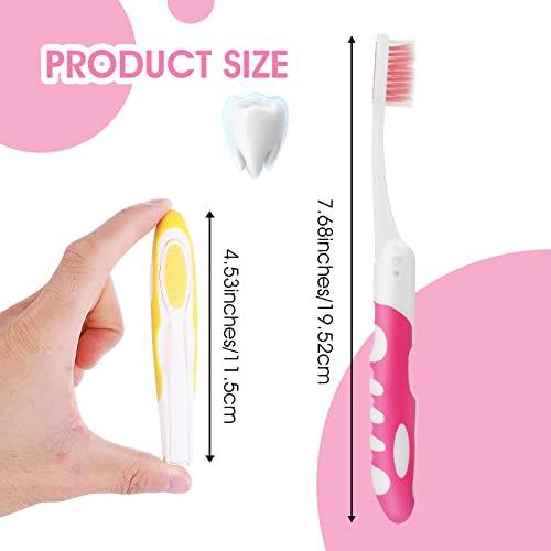 Sibba Travel Toothbrush, 4 Pack Folding Toothbrushes, Portable Soft Bristles Toothbrush with Box for Travel Camping Hiking School Home