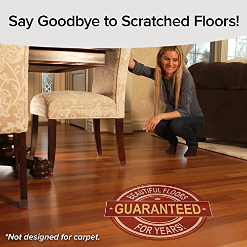 Ruby Sliders As Seen On TV by BulbHead - Red Means They’re Authentic - Premium Chair Covers Protect Hardwood & Tile Floors - Fits Most Furniture Leg Sizes & Shapes - 48-Pc Super-Value Pack, 48 Pack