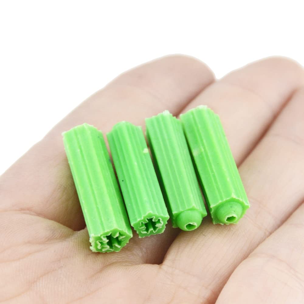Gatides Expansion Screw 50PCS Plastic Expansion Pipe Green M6 M8 Wall Plug Rubber Anchor Plug Self Tapping Screw Expansion Tube for Drywall Sheetrock Wall Fixings (Size : M8)