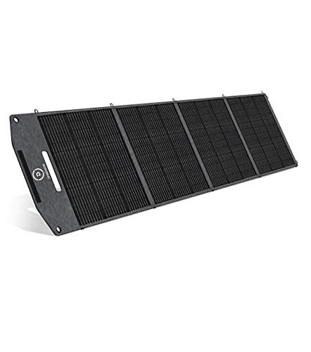 Dabbsson 200Watt Portable Solar Panel for Power Station, Foldable Solar Charger with Adjustable Kickstand, High-Efficiency Monocrystalline PV Module, Waterproof IP65 for Outdoor Camping, RV, Blackout