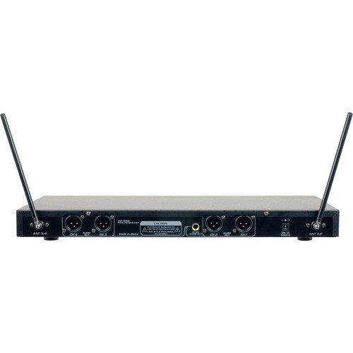 VocoPro VHF-4000-2 Professional Quad VHF Wireless Microphone System with WS-5 Microphone Windscreen Set and AA LR6 Alkaline Battery (4-Pack)